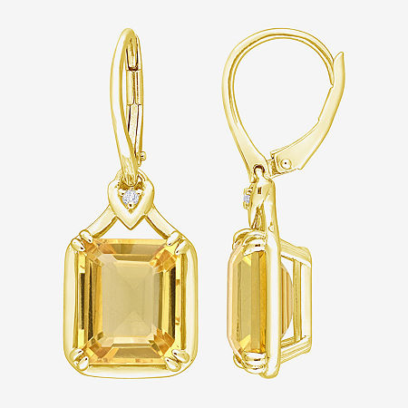 Click here for Womens Genuine Yellow Citrine 18K Gold Over Silver... prices