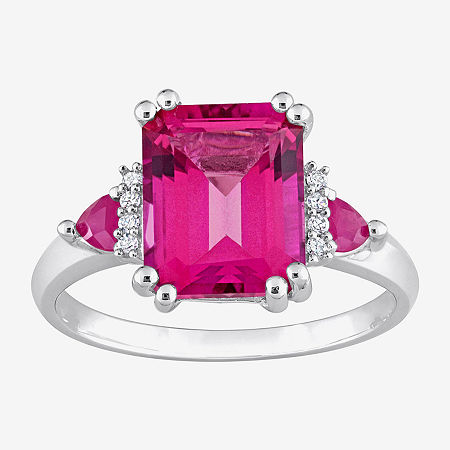 Click here for Womens Diamond Accent Genuine Pink Topaz Sterling... prices