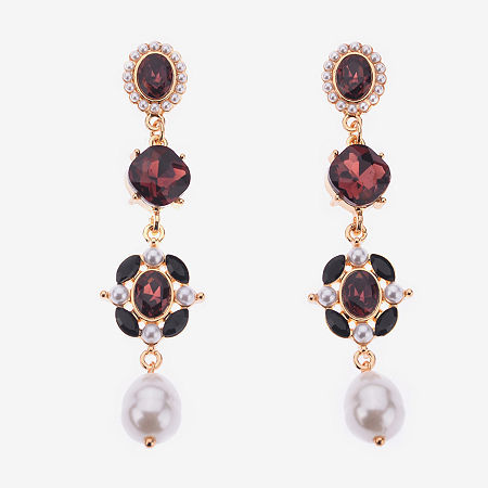 Click here for Bijoux Bar Gold Tone Womens Simulated Pearl Drop E... prices