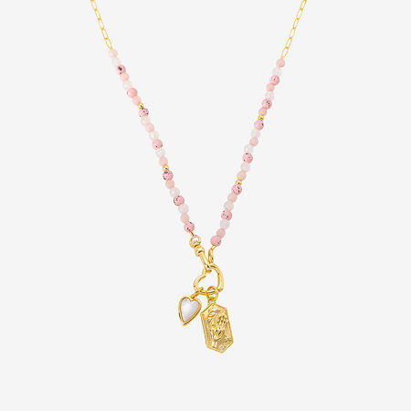 Click here for Footnotes Womens Pink Glass 10K Gold Over Brass 16... prices