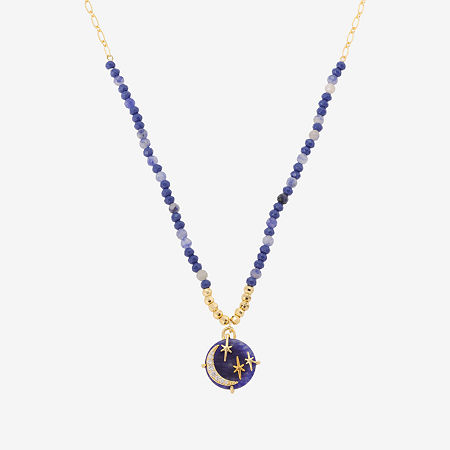 Click here for Footnotes Womens Blue Glass 10K Gold Over Brass 16... prices