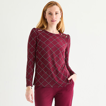 Click here for Liz Claiborne Womens Round Neck Long Sleeve Blouse... prices