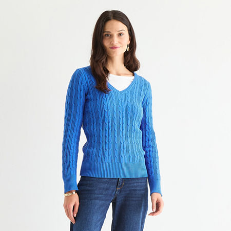 Click here for St. Johns Bay Womens V Neck Long Sleeve Pullover S... prices