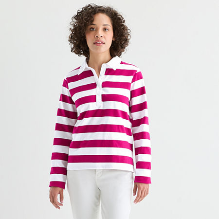 Click here for St. Johns Bay Womens Long Sleeve Polo Shirt  Mediu... prices