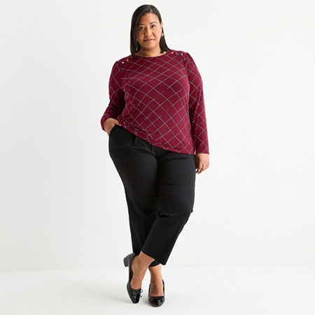 Click here for Liz Claiborne Womens Plus Round Neck Long Sleeve B... prices