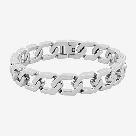 Click here for Mens Stainless Steel Solid 8 3/4 Inch Link Bracele... prices