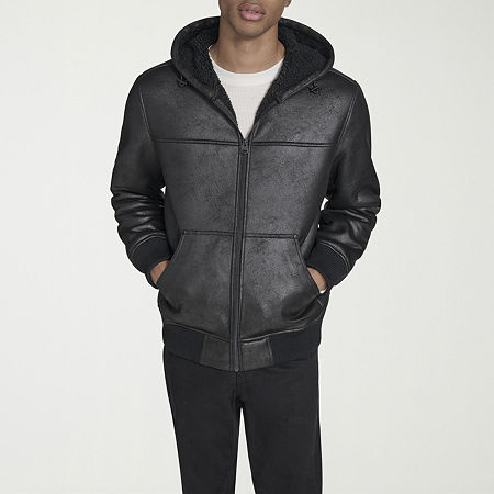 Click here for Levis Mens Faux Leather Hooded Midweight Coat  Med... prices