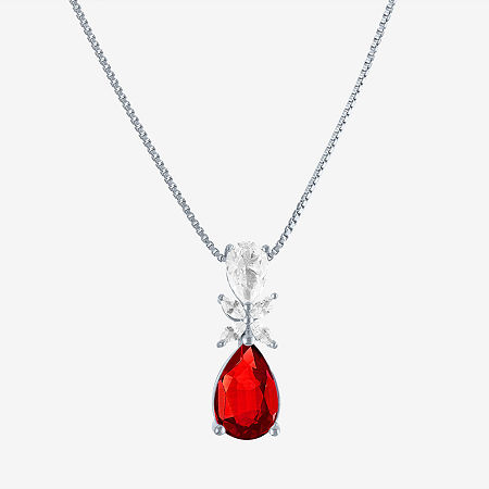 Click here for Womens Lab Created Red Ruby Sterling Silver Pear 1... prices