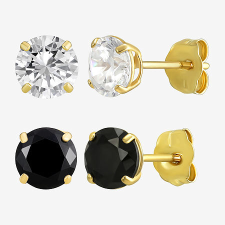 Click here for Womens Cubic Zirconia 14K Gold Round 2 Pair Earrin... prices