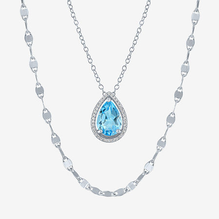 Click here for 2-pc.Birthstone Necklace Set in Pure Silver Over B... prices