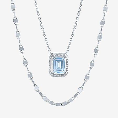 Click here for 2-pc.Birthstone Necklace Set in Pure Silver Over B... prices
