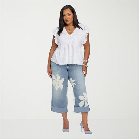 Click here for JS Jessica Simpson Womens Plus High Rise Boyfriend... prices