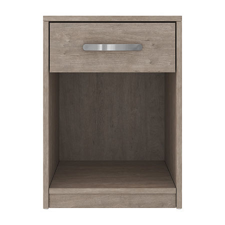 Signature Design by Ashley Flannia Bedroom Collection 1-Drawer Nightstand  One Size  Black