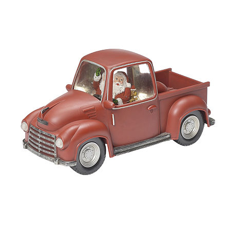 Click here for Roman 6in Santa In Swirl Red Truck Christmas Snow... prices