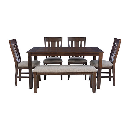 Click here for Amaia 6-pc. Rectangular Dining Set  One Size  Brow... prices