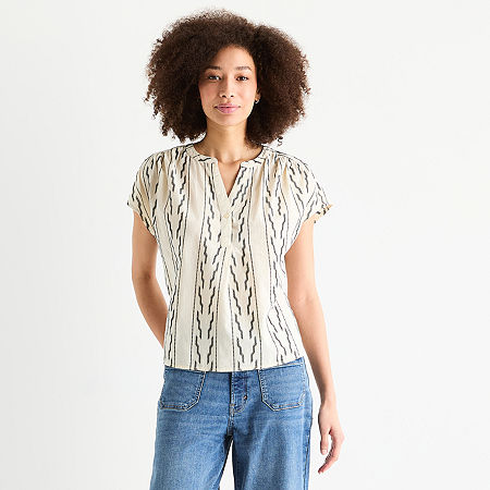 Click here for a.n.a Embroidered Womens Tall Short Sleeve Blouse... prices