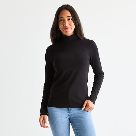Click here for St. Johns Bay Womens Long Sleeve Tall Mock Neck To... prices