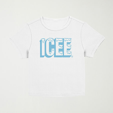 Click here for Icee Cropped Tee Womens Juniors Crew Neck Short Sl... prices