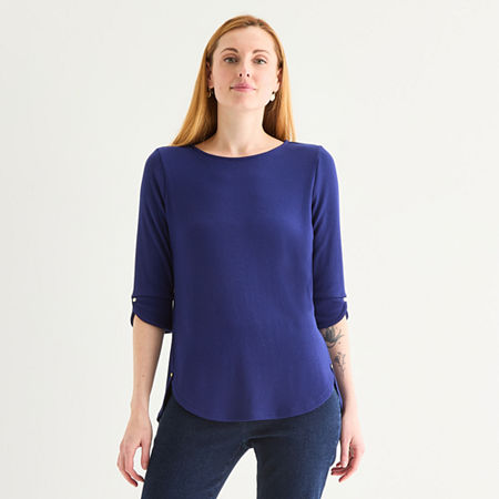 Click here for Liz Claiborne Womens Round Neck 3/4 Sleeve Tunic T... prices