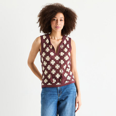 Click here for a.n.a Crochet Womens Split Tie Neck Sleeveless Pul... prices