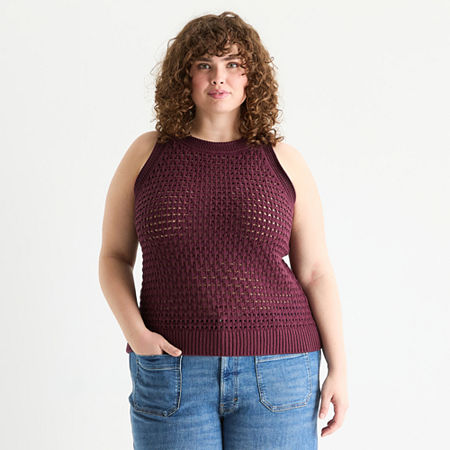 Click here for a.n.a Plus Crochet Womens Crew Neck Sleeveless Pul... prices