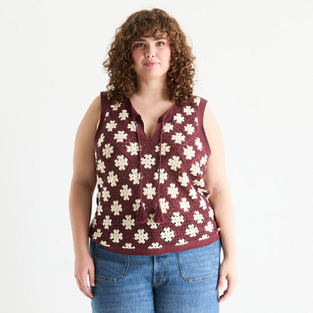 Click here for a.n.a Plus Crochet Womens Crew Neck Sleeveless Pul... prices