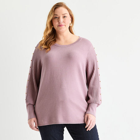 Click here for Liz Claiborne Plus Womens Crew Neck Long Sleeve Pu... prices