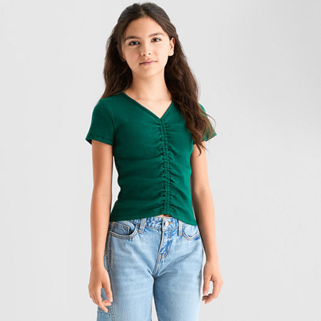 Click here for Thereabouts Little & Big Kid Girls V Neck Short Sl... prices