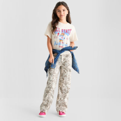 Thereabouts Little & Big Kid Girls Wide Leg Cargo Pant, Color: Soft ...