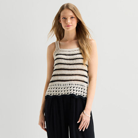 Click here for a.n.a Womens Square Neck Sleeveless Striped Pullov... prices