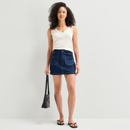 Click here for a.n.a Womens Highest Rise Mini Denim Skirt  16 Pet... prices