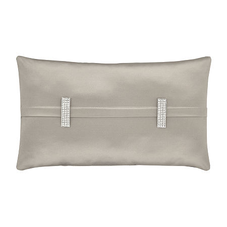 J Queen New York Satinique Decorative Pillow  12 x 20 - Silver
