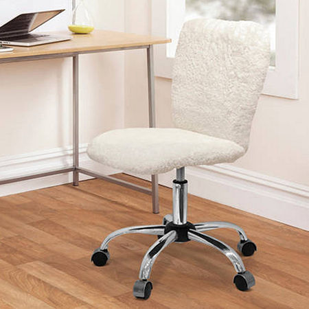 Click here for Faux Fur Task Adjustable Roll Chair  One Size  Whi... prices