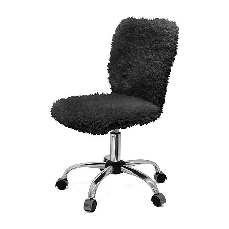 Click here for Faux Fur Task Adjustable Roll Chair  One Size  Bla... prices