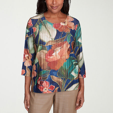 Click here for Alfred Dunner Summer Solstice Womens Crew Neck 3/4... prices