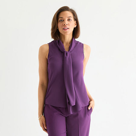 Click here for Black Label by Evan-Picone Womens Split Tie Neck S... prices