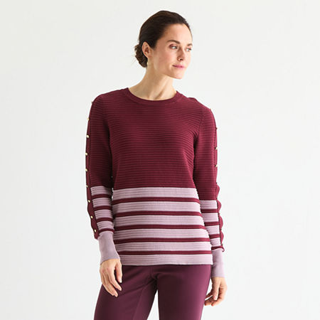 Click here for Liz Claiborne Womens Crew Neck Long Sleeve Striped... prices