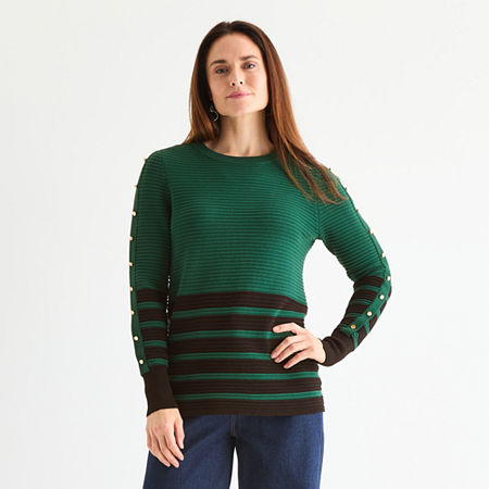 Click here for Liz Claiborne Womens Crew Neck Long Sleeve Striped... prices