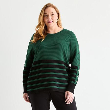 Click here for Liz Claiborne Plus Womens Crew Neck Long Sleeve St... prices