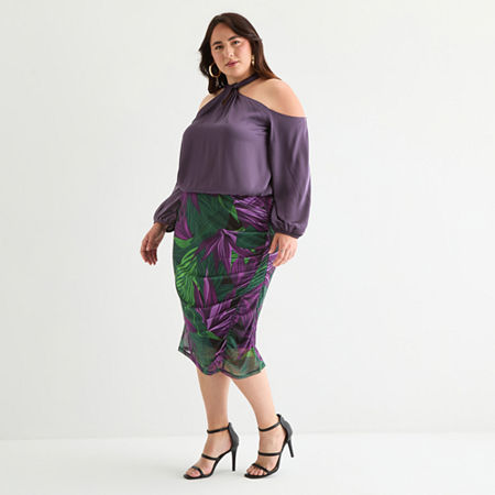 Click here for Bold Elements Womens Plus Pencil Skirt  2x  Purple prices