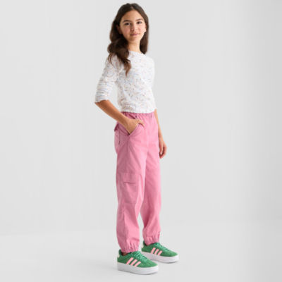 Thereabouts Cargo Little & Big Kid Girls Cuffed Relaxed Fit Jogger Pant ...