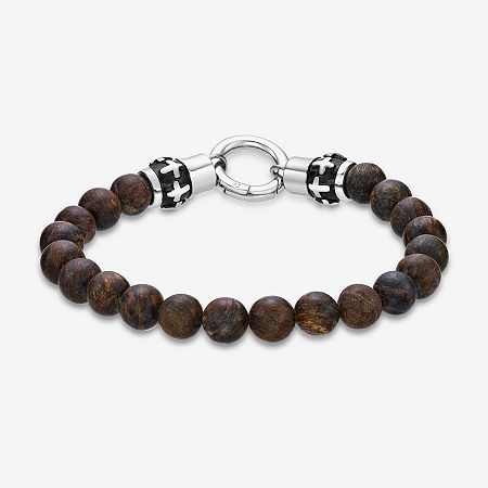 Click here for Mens Stainless Steel Beaded Bracelet  One Size prices