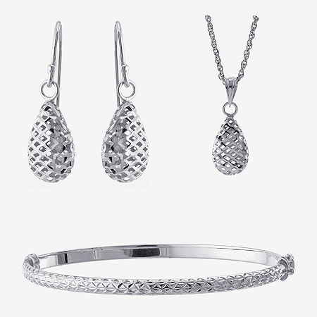 Click here for Diamond Cut Womens Sterling Silver 3-pc. Jewelry S... prices