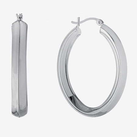 Click here for Womens Sterling Silver 39mm Hoop Earrings  One Siz... prices