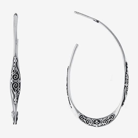 Click here for Bali Inspired Womens Sterling Silver 41.9mm Hoop E... prices