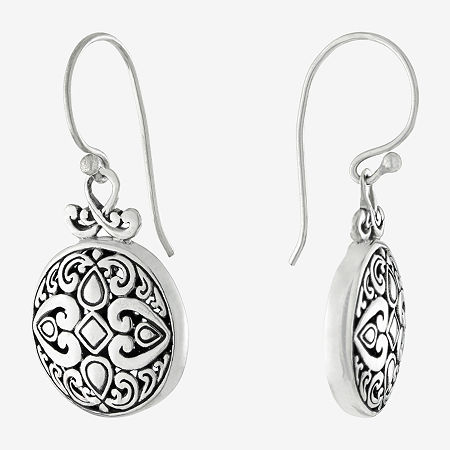 Click here for Womens Sterling Silver Round Drop Earrings  One Si... prices