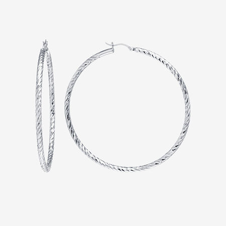 Click here for Womens Sterling Silver 50mm Hoop Earrings  One Siz... prices