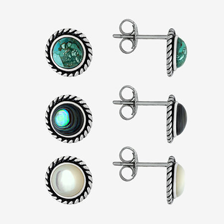 Click here for Womens Enhanced White Turquoise Sterling Silver Ro... prices