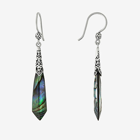 Click here for Womens Gray Abalone Sterling Silver Drop Earrings... prices