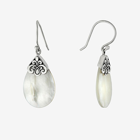 Click here for Womens White Mother Of Pearl Sterling Silver Pear... prices